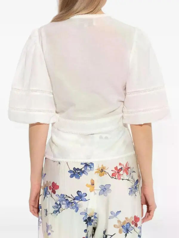 Munthe Puff-sleeve Embroidered Blouse
