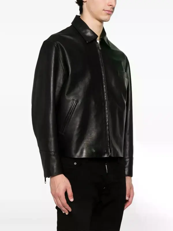 SECOND / LAYER Leather Bomber Jacket