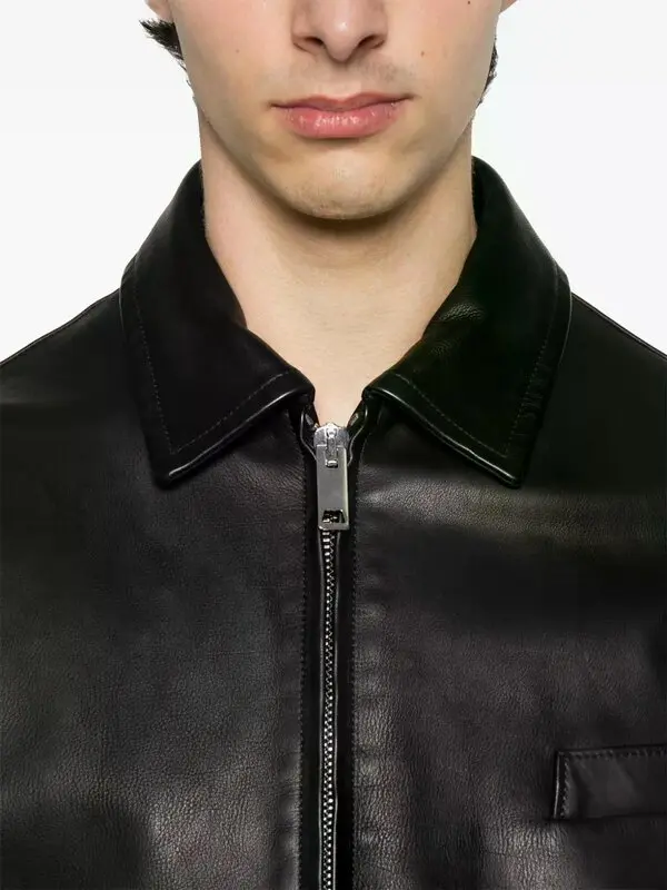 SECOND / LAYER Leather Bomber Jacket