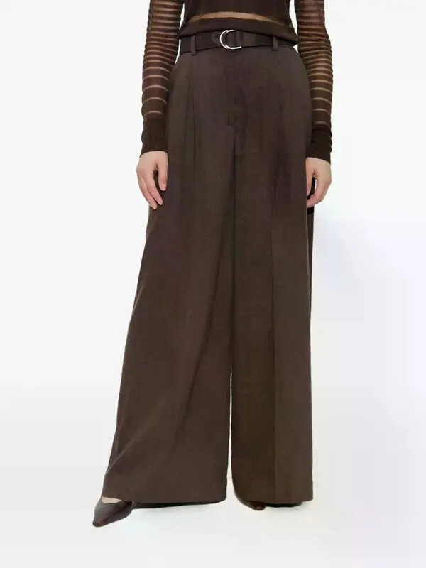 Helmut Lang High-waisted Belted Trousers