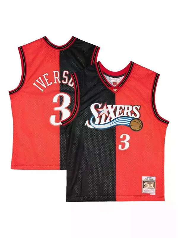 Mitchell & Ness X Nba Philadelphia 76ers 2000 Allen Iverson Split Swingman Tank Top - Black