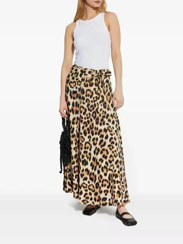 Munthe Animal-print High-rise Wrap Skirt