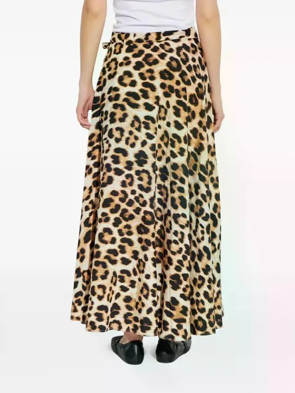 Munthe Animal-print High-rise Wrap Skirt