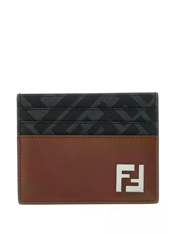 Fendi Squared Ff Card Holder - Brown