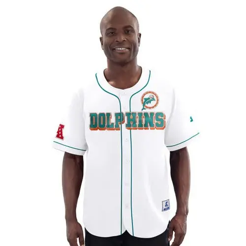 STARTER Miami Dolphins Relay Vintage Full-button Baseball Jersey