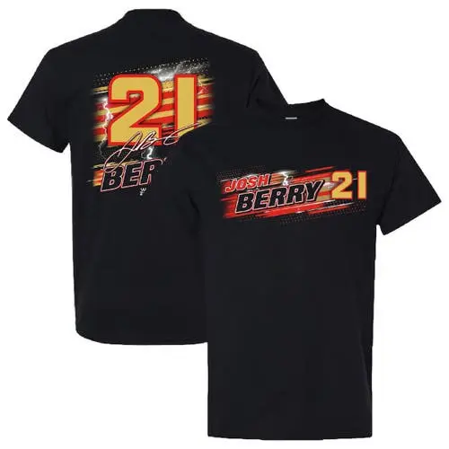CHECKERED FLAG Sports Josh Berry Name & Number T-shirt - Black