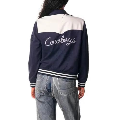 THE WILD COLLECTIVE Dallas Cowboys Suede Bomber Jacket