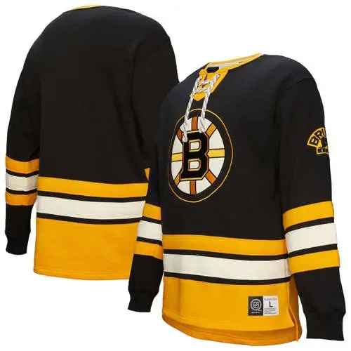 Mitchell & Ness Boston Bruins Heritage Lace-up Pullover Sweatshirt