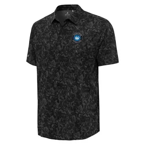 ANTIGUA Charlotte Fc Lush Woven Button-up Top