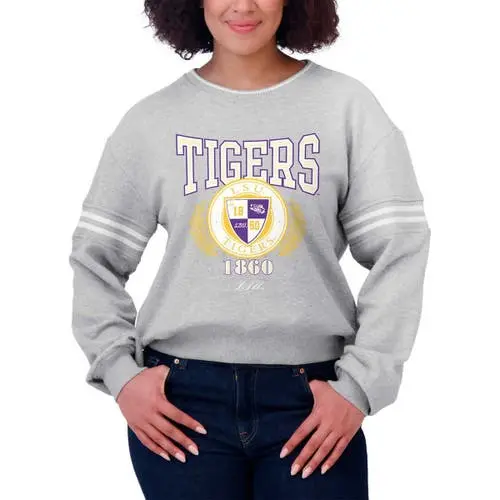 WEAR BY ERIN ANDREWS Lsu Tigers Classic Stripe Pullover Sweater
