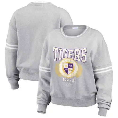 WEAR BY ERIN ANDREWS Lsu Tigers Classic Stripe Pullover Sweater