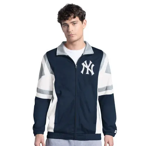 STARTER New York Yankees Contender Tricot Track Jacket - Navy