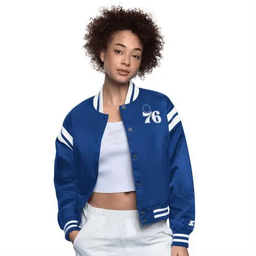 STARTER Philadelphia 76ers Satin Varsity Jacket