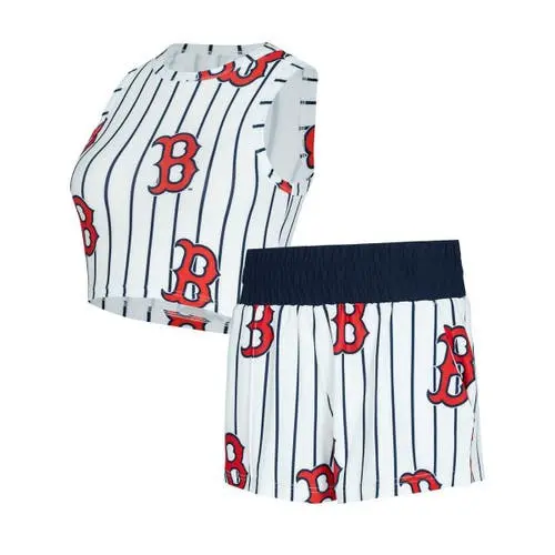 CONCEPTS SPORT Boston Red Sox Pinstripe Tank And Short Set - White