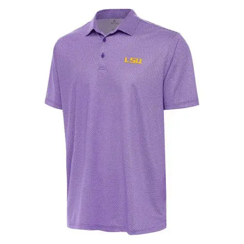 ANTIGUA Purple/ Lsu Tigers Rings Polo - White
