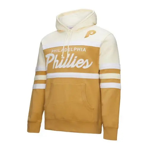 Mitchell & Ness Cream Philadelphia Phillies Head Coach Pullover Hoodie