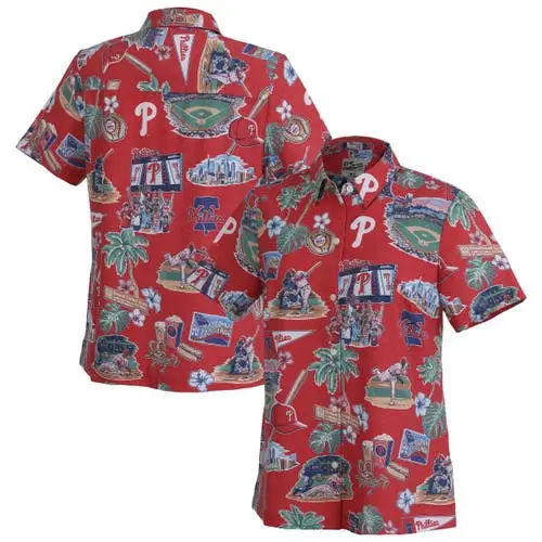 Reyn Spooner Philadelphia Phillies Scenic Button-up Top - Red