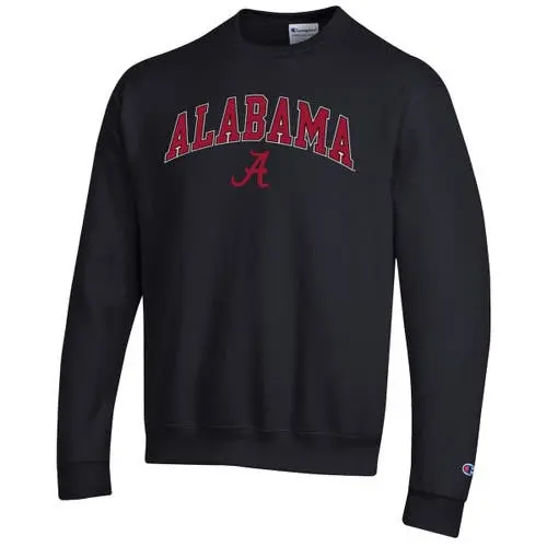 Champion Alabama Crimson Tide Arch Over Logo Pullover Sweatshirt - Black