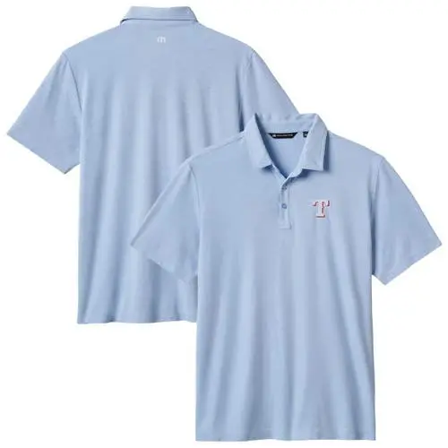 Travis Mathew Texas Rangers Playoff Pitch Polo - Heather Blue