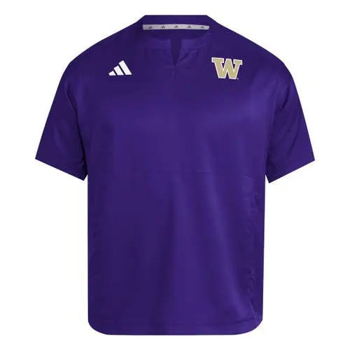 Adidas Washington Huskies Coaches Adizero Notch Neck Pullover Top