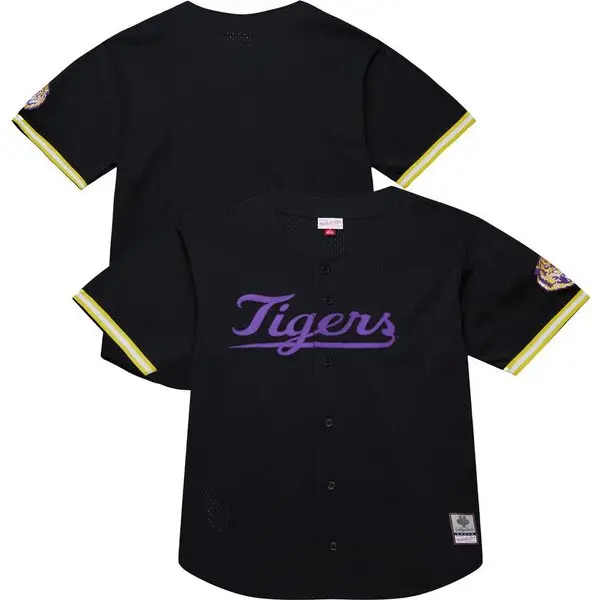 Mitchell & Ness Lsu Tigers On The Clock Fashion Jersey - Black