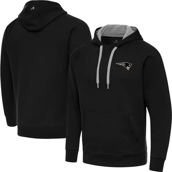 ANTIGUA New England Patriots Victory Pullover Hoodie - Black