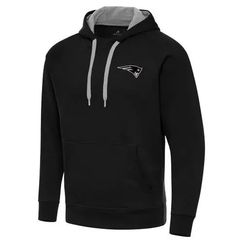 ANTIGUA New England Patriots Victory Pullover Hoodie - Black