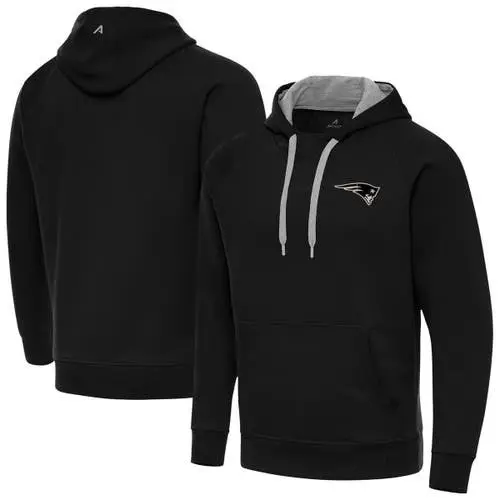 ANTIGUA New England Patriots Victory Pullover Hoodie - Black
