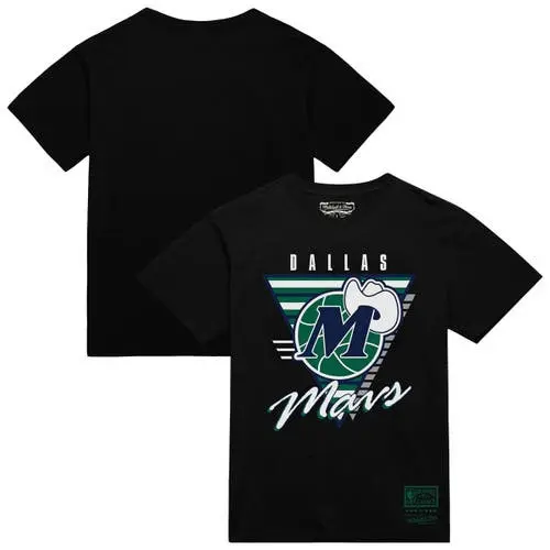 Mitchell & Ness Dallas Mavericks Worldwide Collection Tri-logo T-shirt - Black
