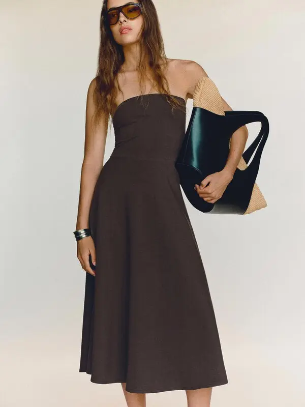 REFORMATION Lora Knit Midi Dress - Brown