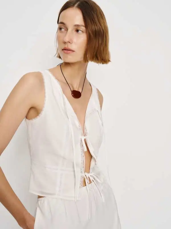 Reformation Petites Ainsley Two Piece | Ivory | 10P