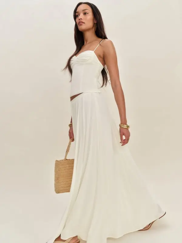 REFORMATION Petites Gemma Maxi Skirt - Ivory
