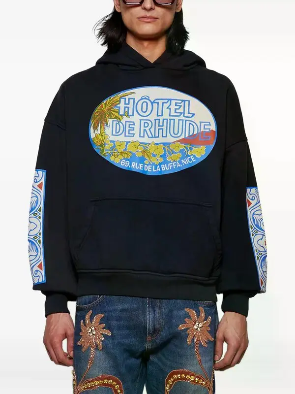 Rhude Logo-print Cotton Hoodie