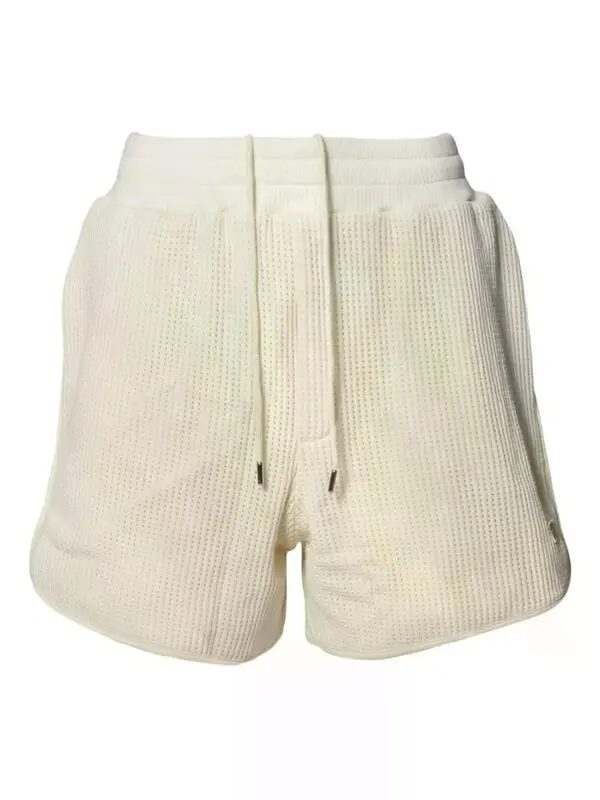 WALES BONNER Perforated Track Shorts - Neutrals