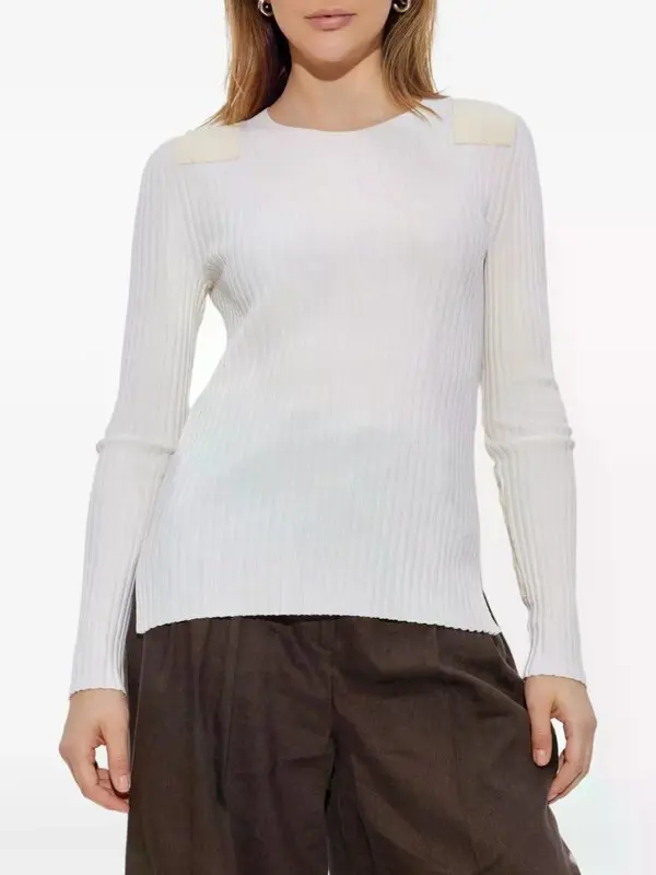 Helmut Lang Ribbed Long-sleeve Top - White