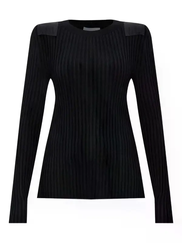 Helmut Lang Ribbed Long-sleeve Top - Black