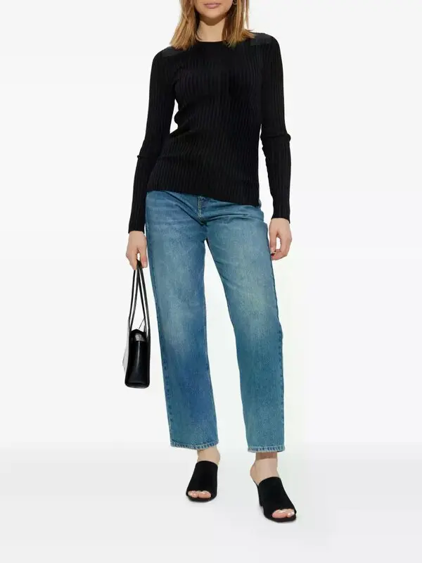 Helmut Lang Ribbed Long-sleeve Top - Black
