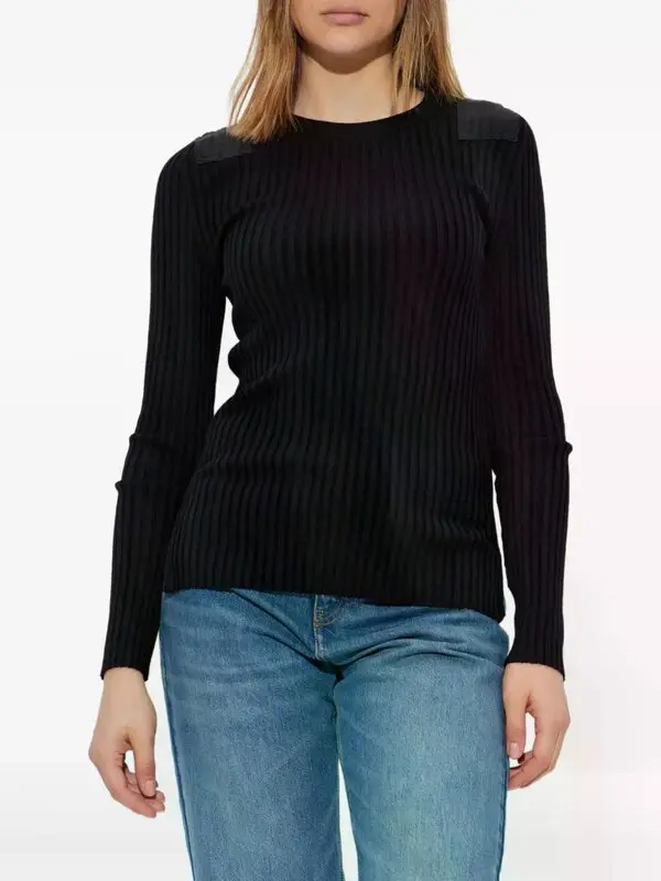 Helmut Lang Ribbed Long-sleeve Top - Black