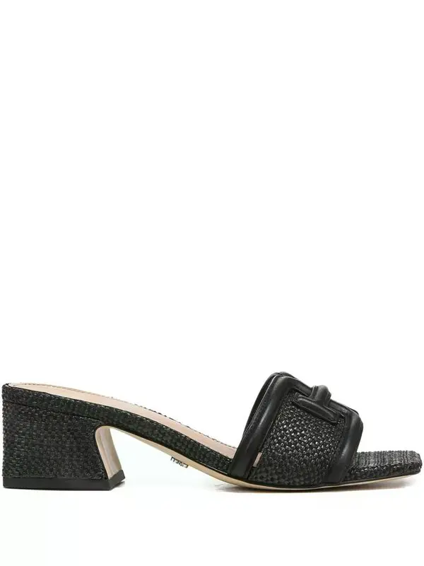 Sam Edelman 45mm Waylon Textured Block-heel Sandals - Black