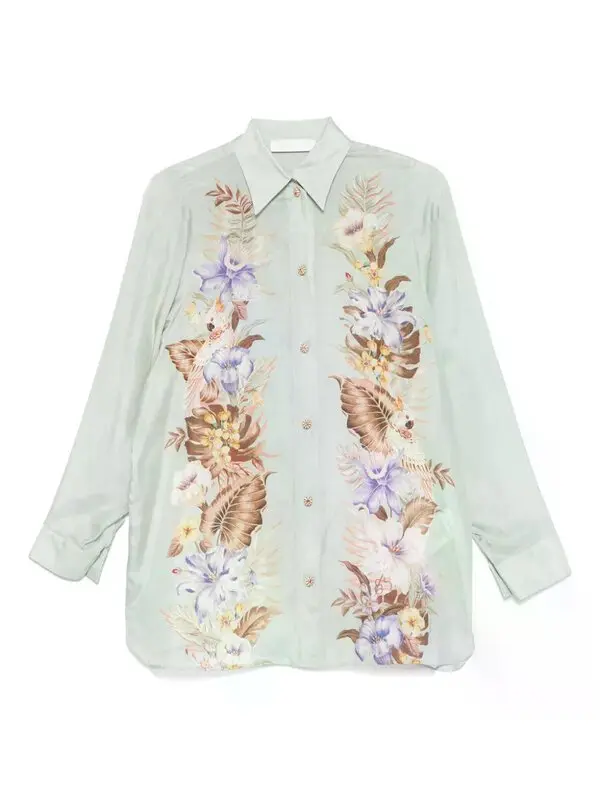 Zimmermann Coco Silk Shirt - Green