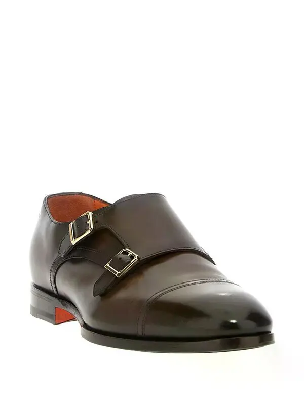 Santoni Axel Leather Monk Shoes