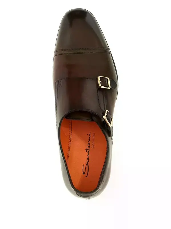 Santoni Axel Leather Monk Shoes
