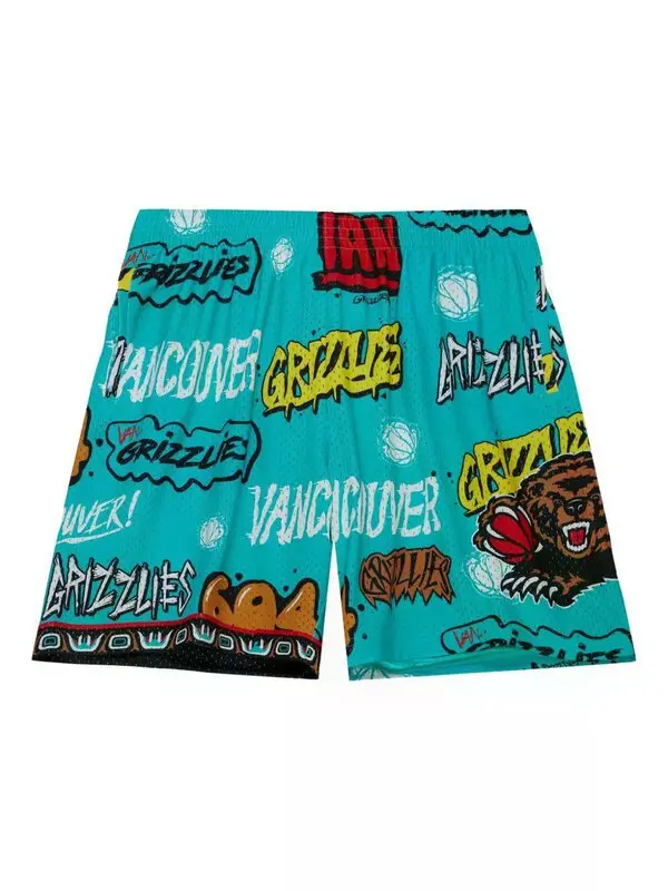Mitchell & Ness Nba Vancouver Grizzlies 1998 Slap Sticker Swingman Shorts - Blue