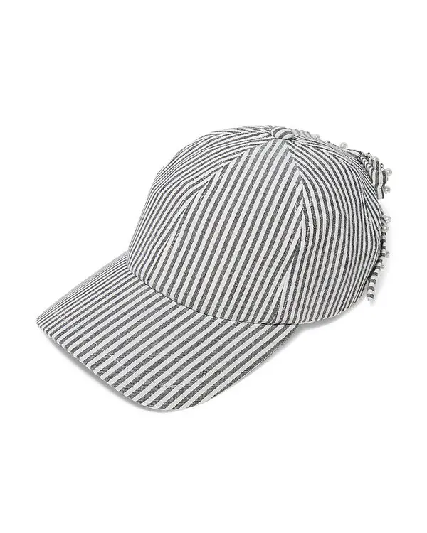 Lele Sadoughi Bow Embellished Baseball Cap - Jet Multi