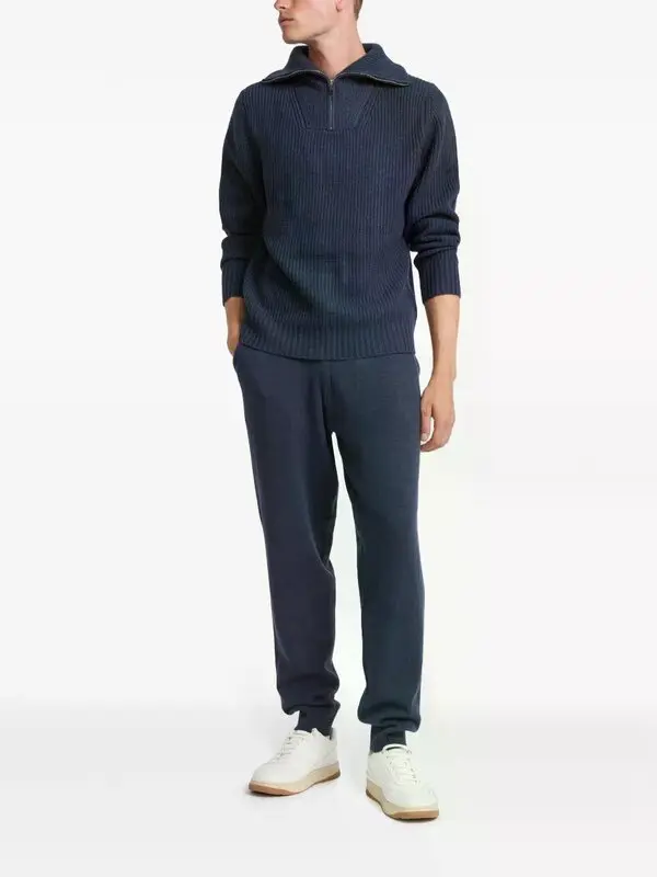 YVES SALOMON Knitted Track Pants - Blue