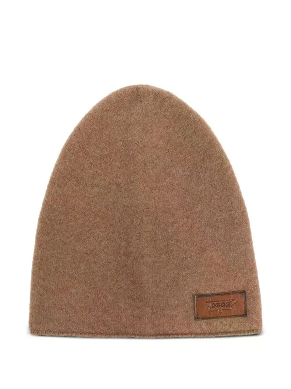 Dsquared2 Logo-appliqué Beanie - Brown
