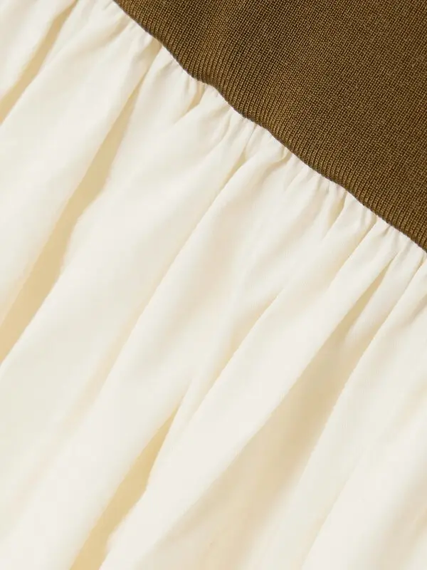 ESSE STUDIOS Stretch-knit And Silk-crepe Maxi Dress - Green