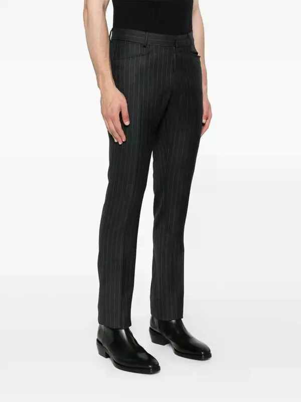 TOM FORD Striped Straight-leg Trousers - Grey