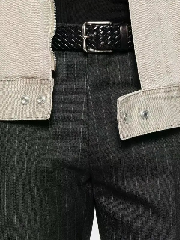 TOM FORD Striped Straight-leg Trousers - Grey