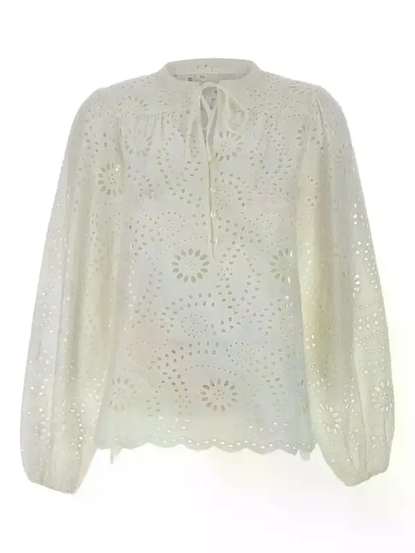 MC2 SAINT BARTH Embroidered Lace Blouse - White